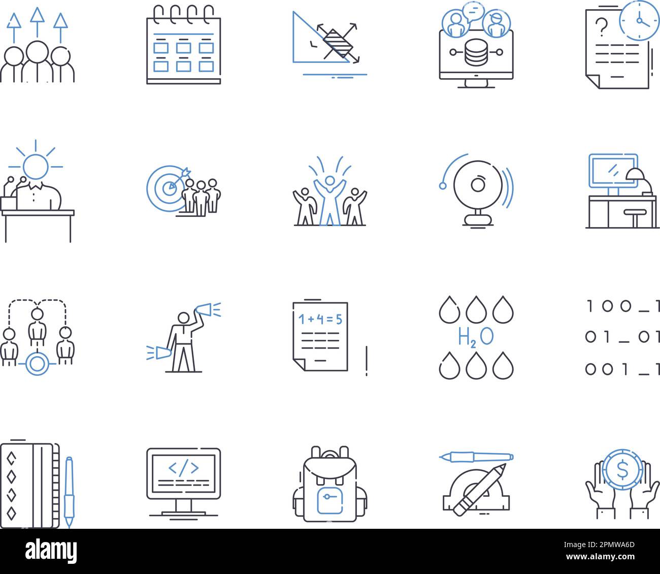 Professional education outline icons collection. Professional, Education, Training, Coaching ...