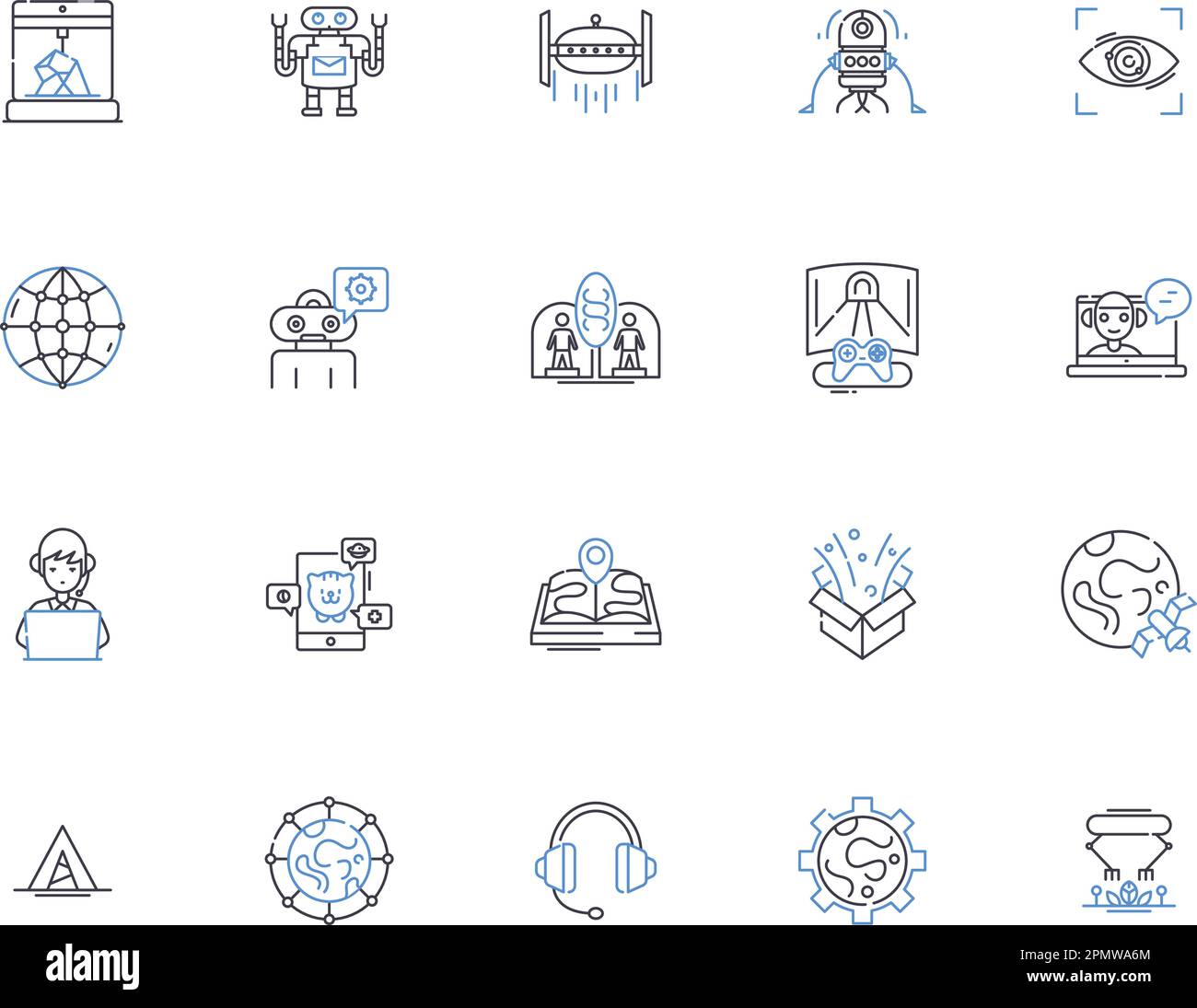 Future outline icons collection. Futurity, Foresee, Prospect ...