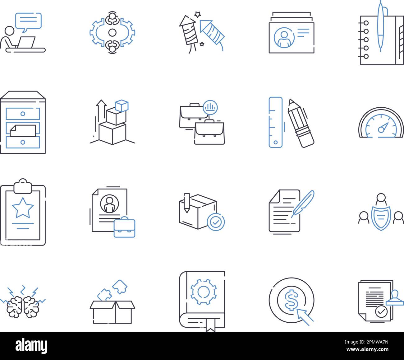 Office Administration Outline Icons Collection Office Administration