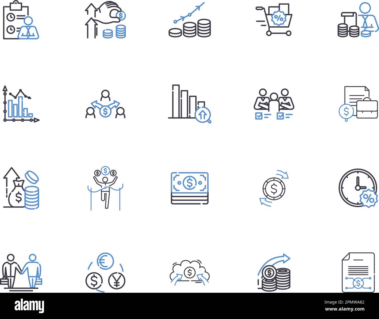 Making money outline icons collection. Earn, Earnings, Gains, Invest ...
