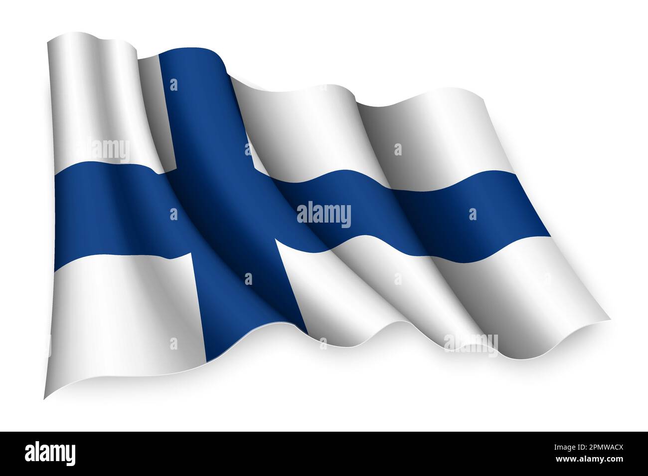 Realistic waving flag of Finland Stock Vector Image & Art - Alamy