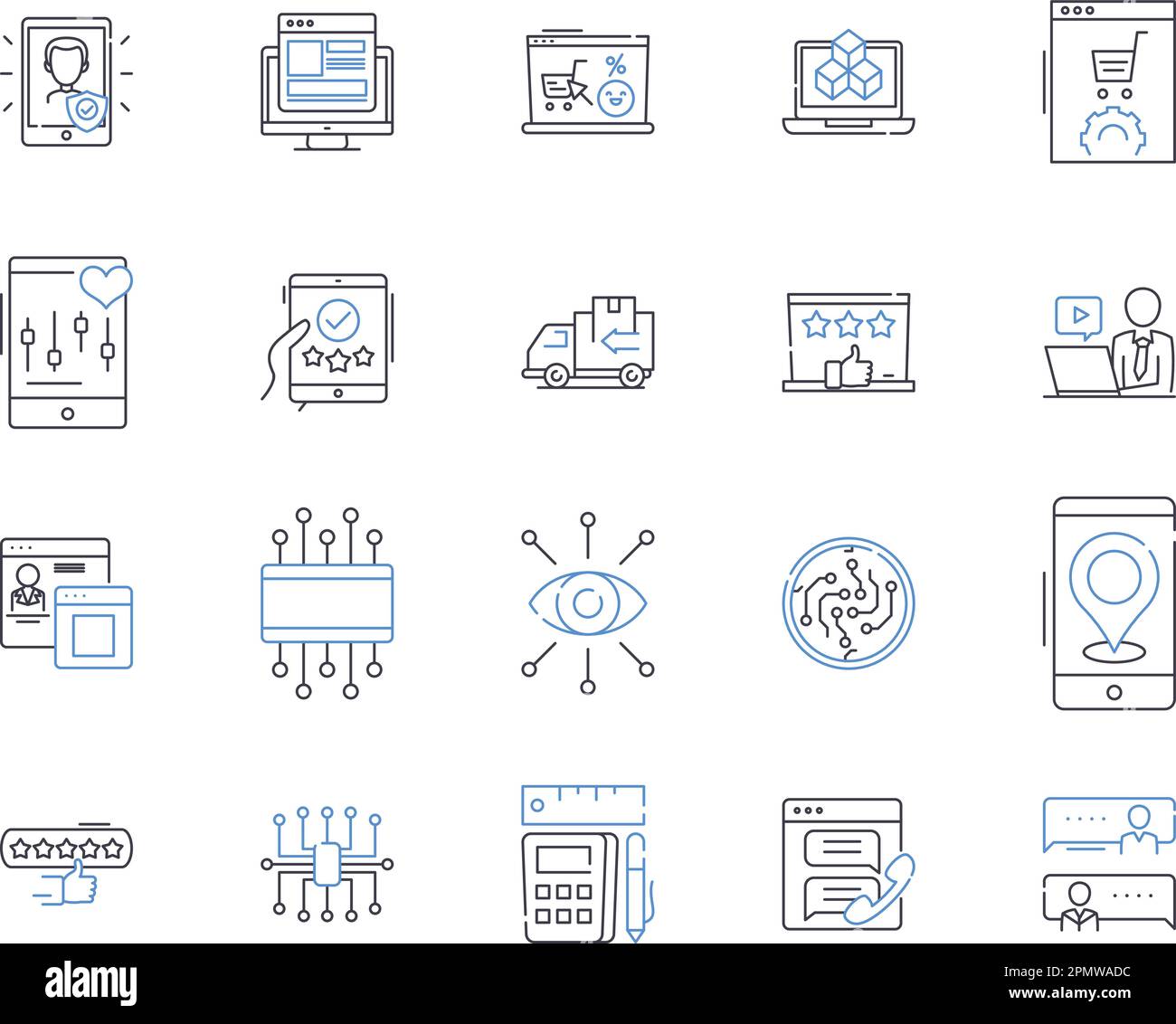 Apps and electronics outline icons collection. Apps, Electronics ...