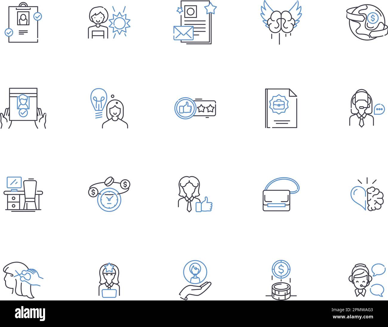 Business women outline icons collection. Businesswomen, Enterprising ...