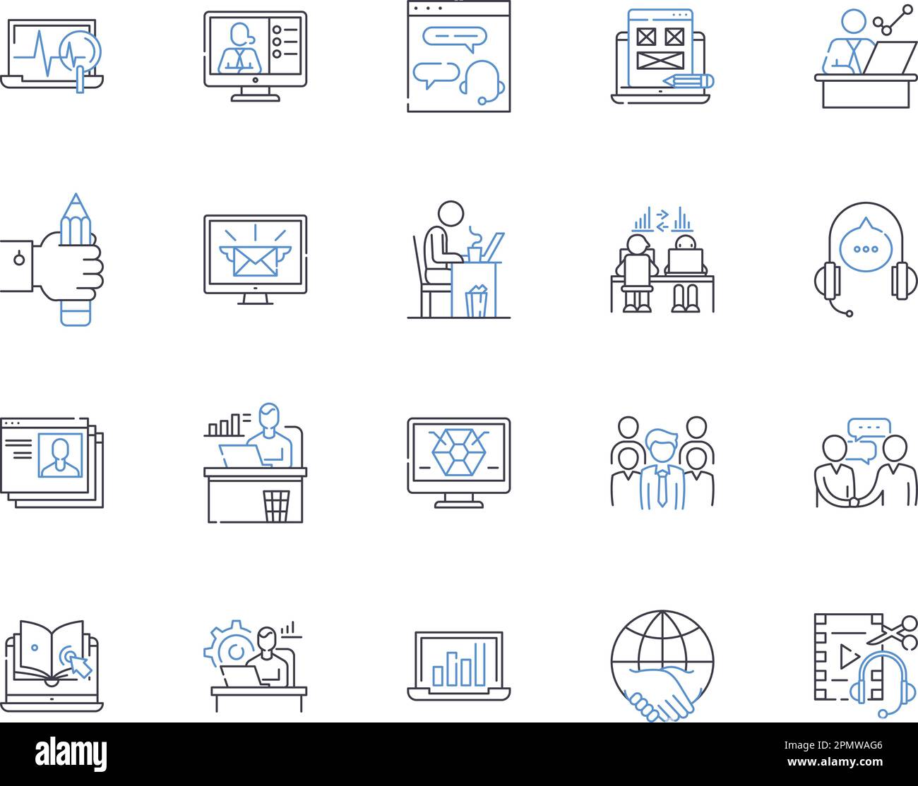 Management And Workflow Outline Icons Collection Workflow Management