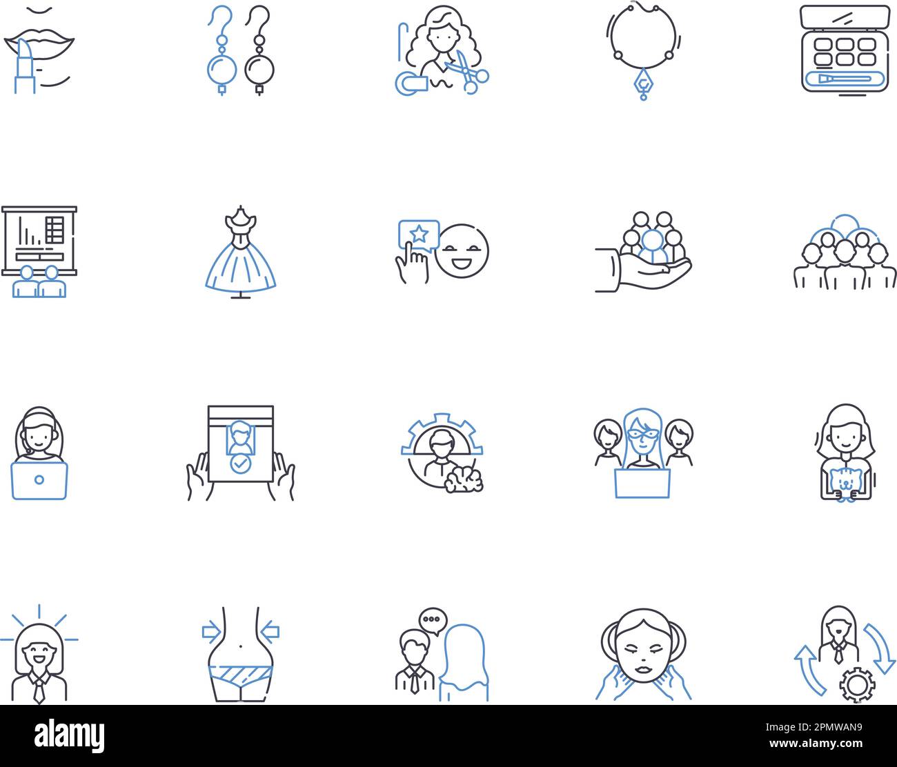 Women business outline icons collection. Female, Entrepreneurs, Moguls ...