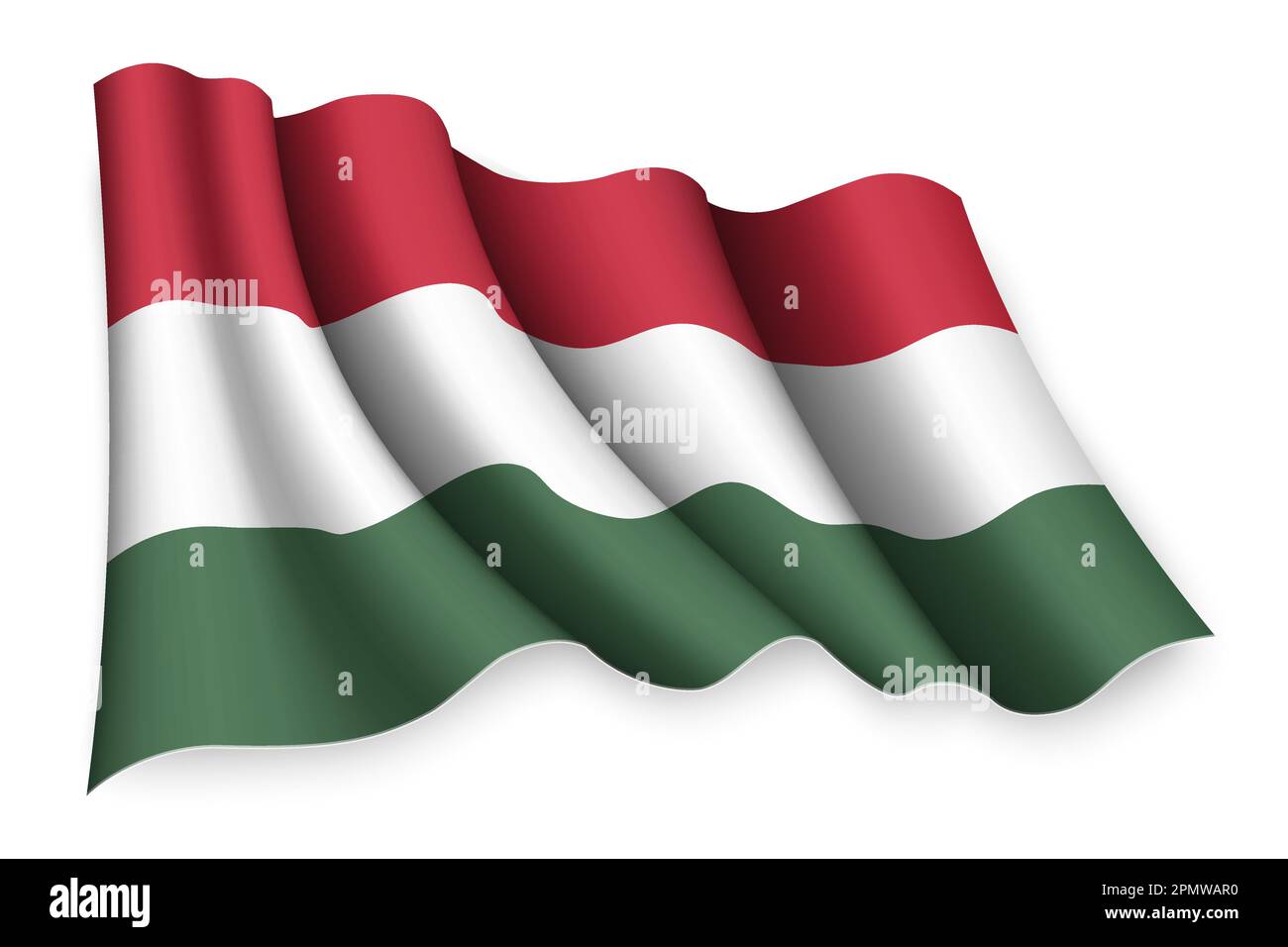 Realistic waving flag of Hungary Stock Vector Image & Art - Alamy