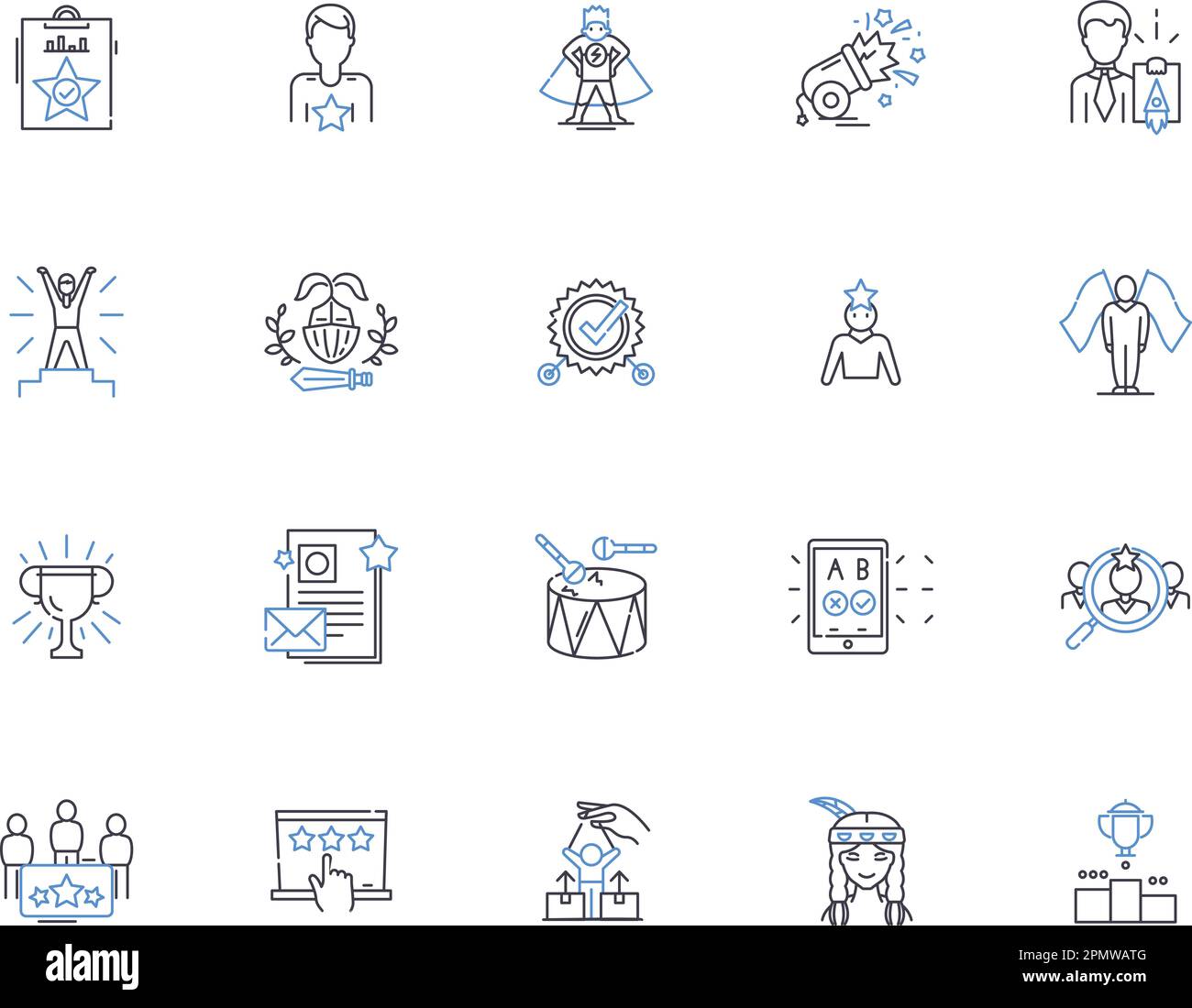 Successful business outline icons collection. Profit, Entrepreneur ...