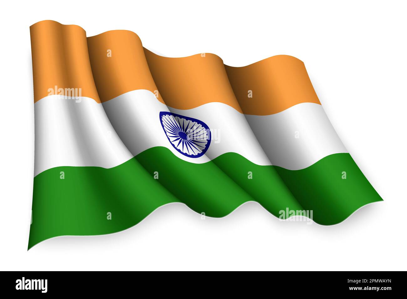 Realistic waving flag of India Stock Vector Image & Art - Alamy