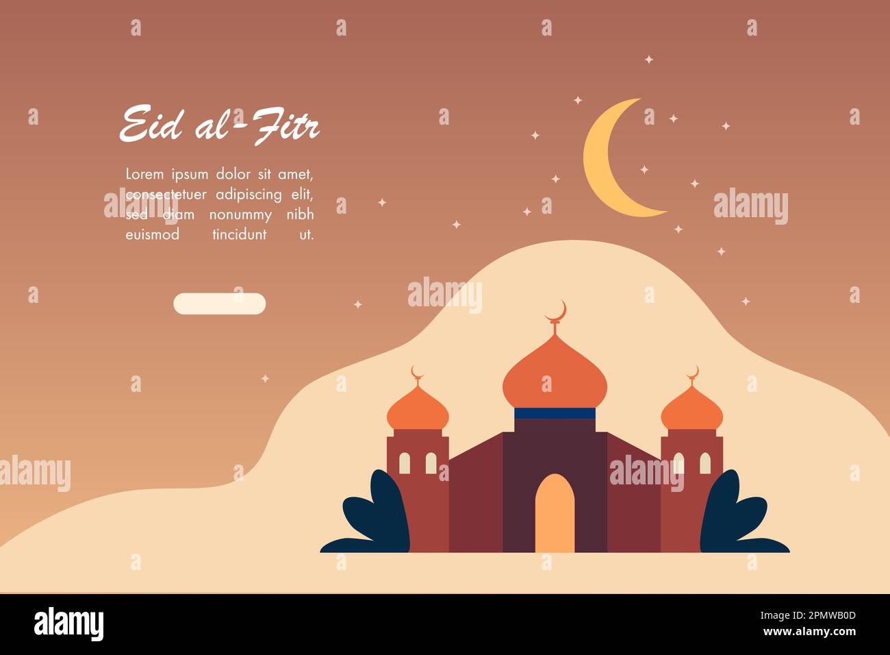 The Muslim feast of the holy month of Ramadan Eid al-Fitr. Vector ...
