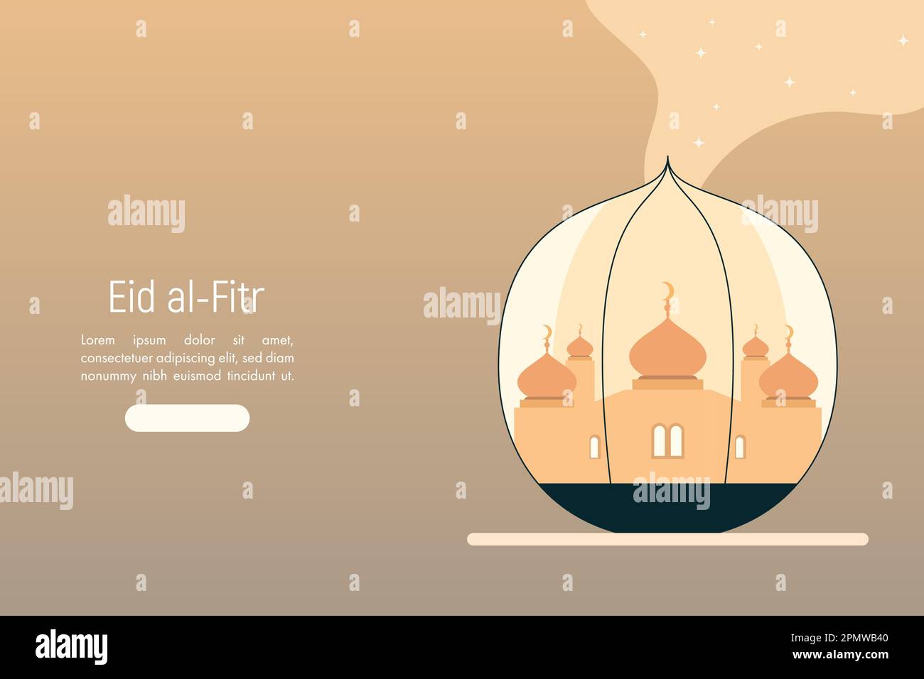 The Muslim feast of the holy month of Ramadan Eid al-Fitr. Vector ...