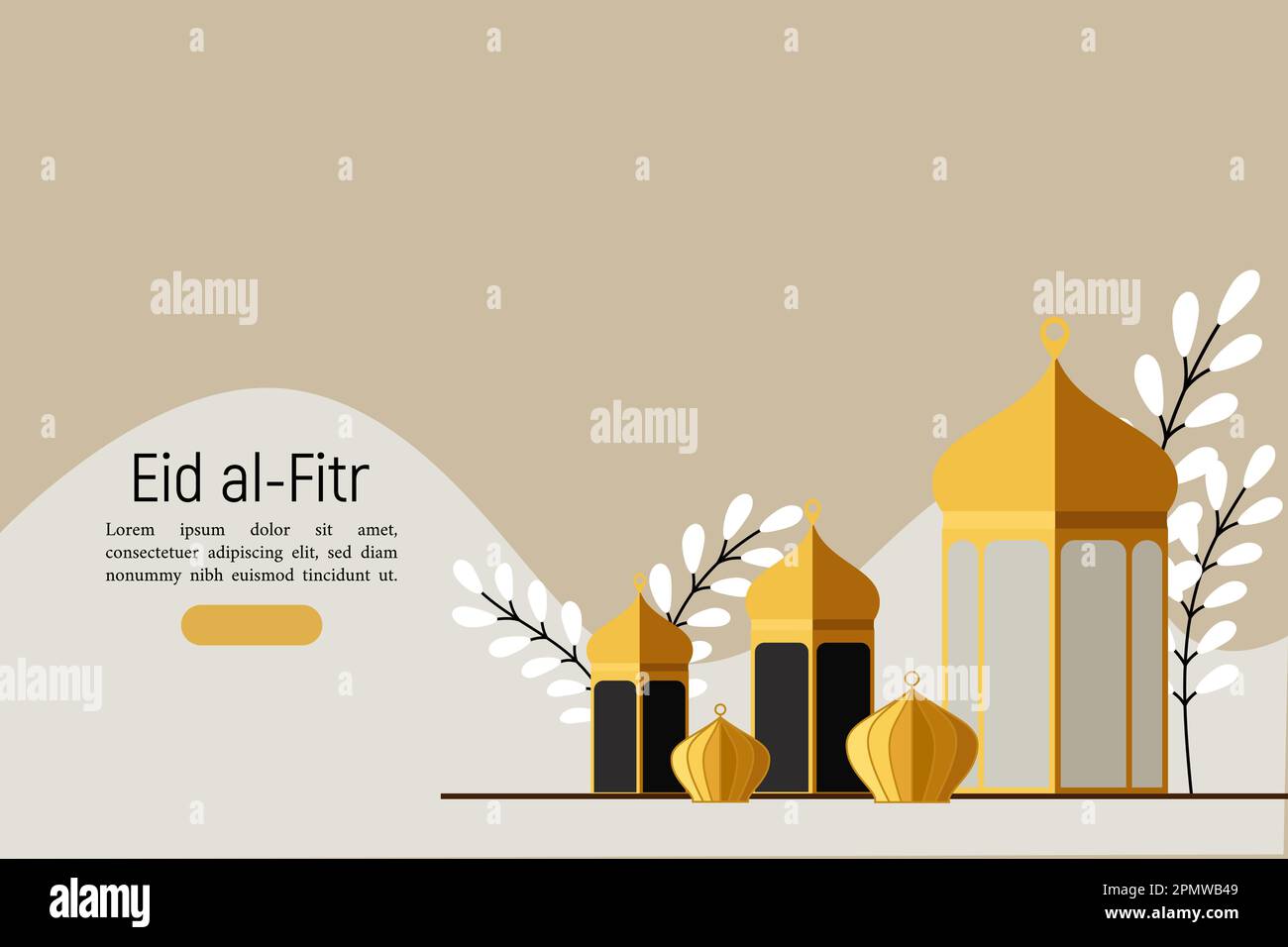 The Muslim feast of the holy month of Ramadan Eid al-Fitr. Vector ...