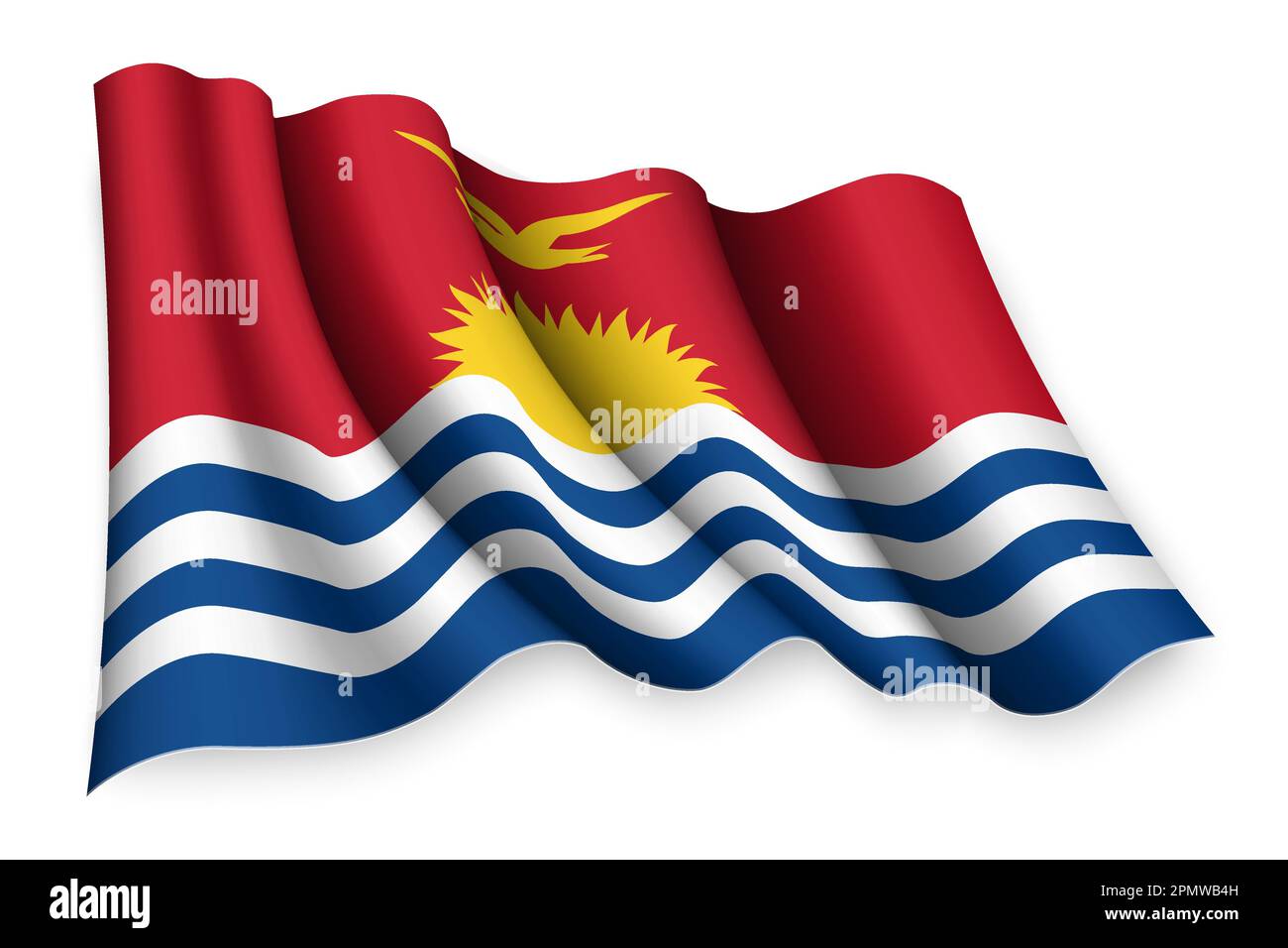 Realistic waving flag of Kiribati Stock Vector Image & Art - Alamy