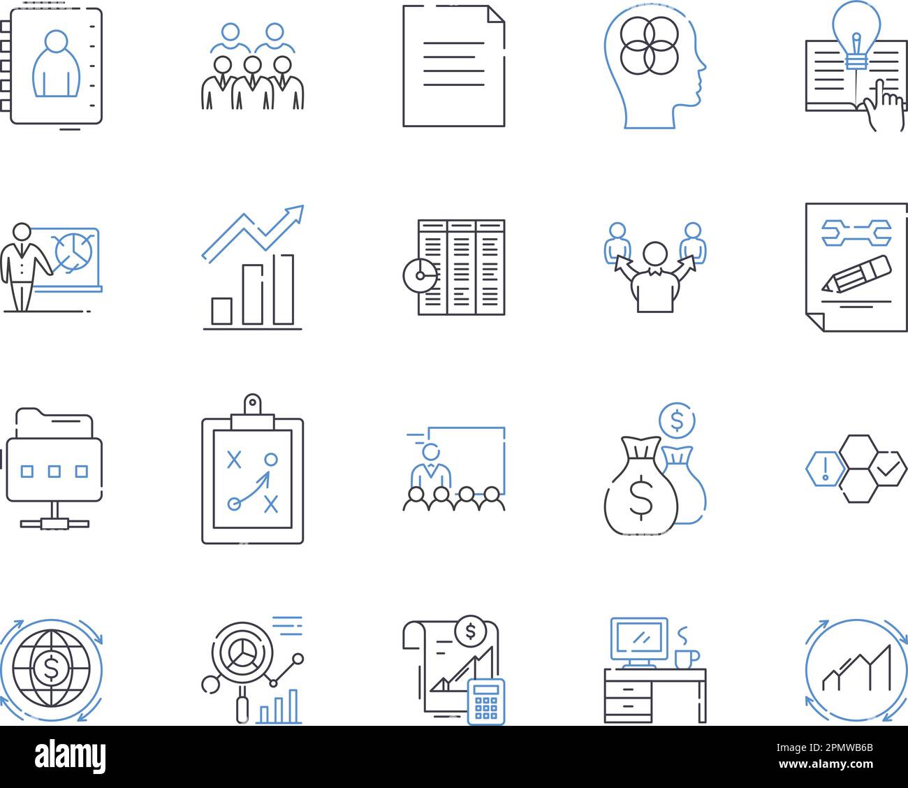 Financial strategy outline icons collection. Finance, Strategy ...