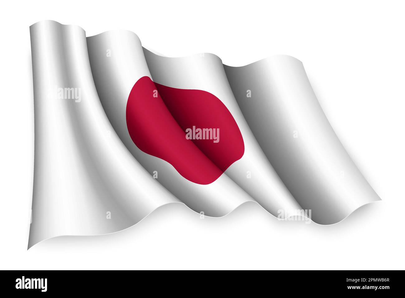 Realistic waving flag of Japan Stock Vector Image & Art - Alamy