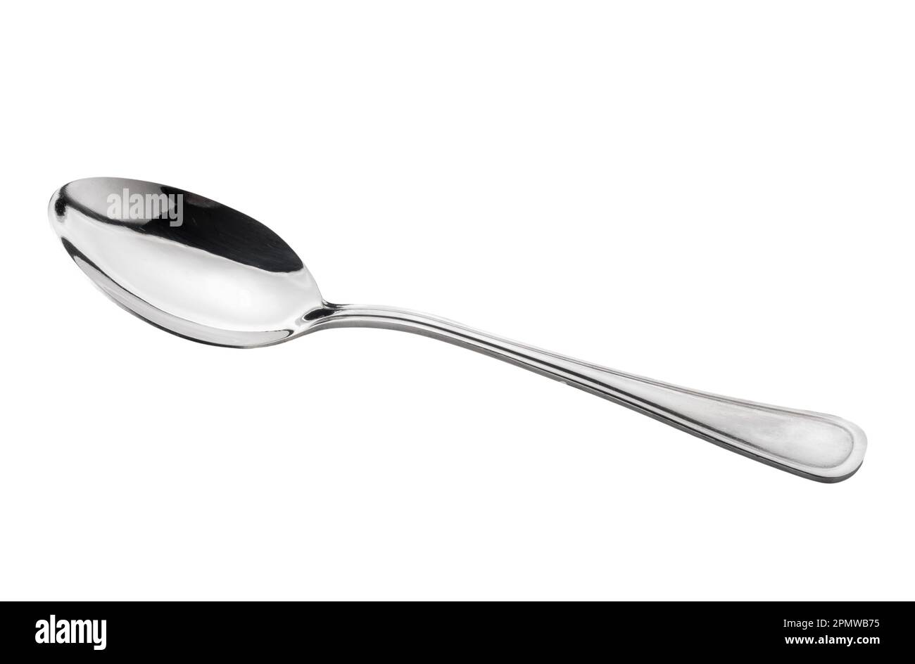 Shiny metal spoon isolated on white with clipping path included Stock ...