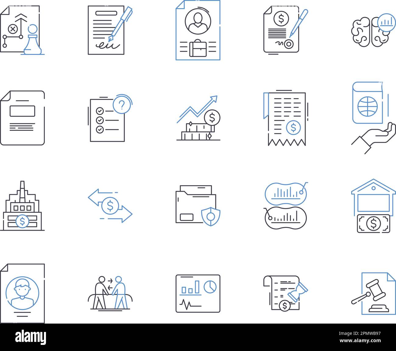 Legal Services Outline Icons Collection Lawyer Attorney Barrister
