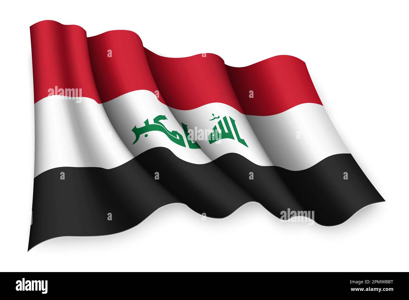 Realistic waving flag of Iraq Stock Vector Image & Art - Alamy