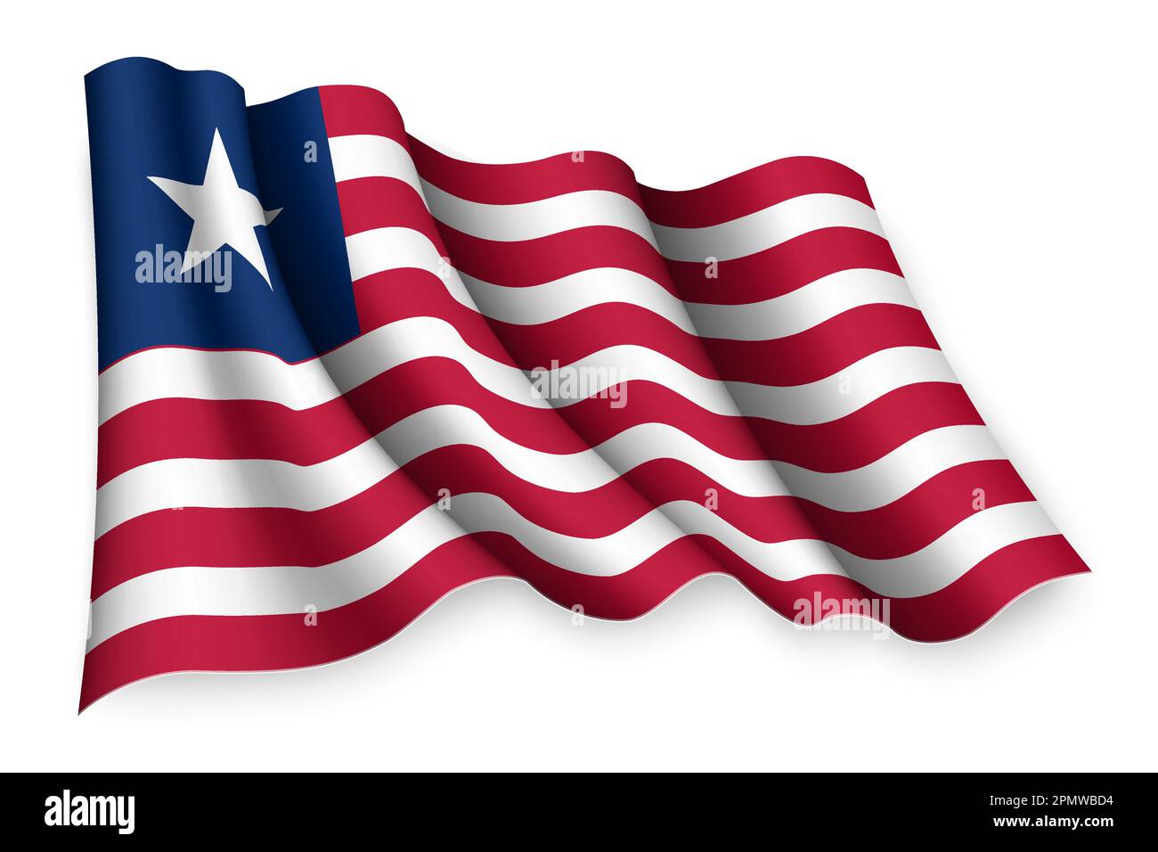 Realistic waving flag of Liberia Stock Vector Image & Art - Alamy
