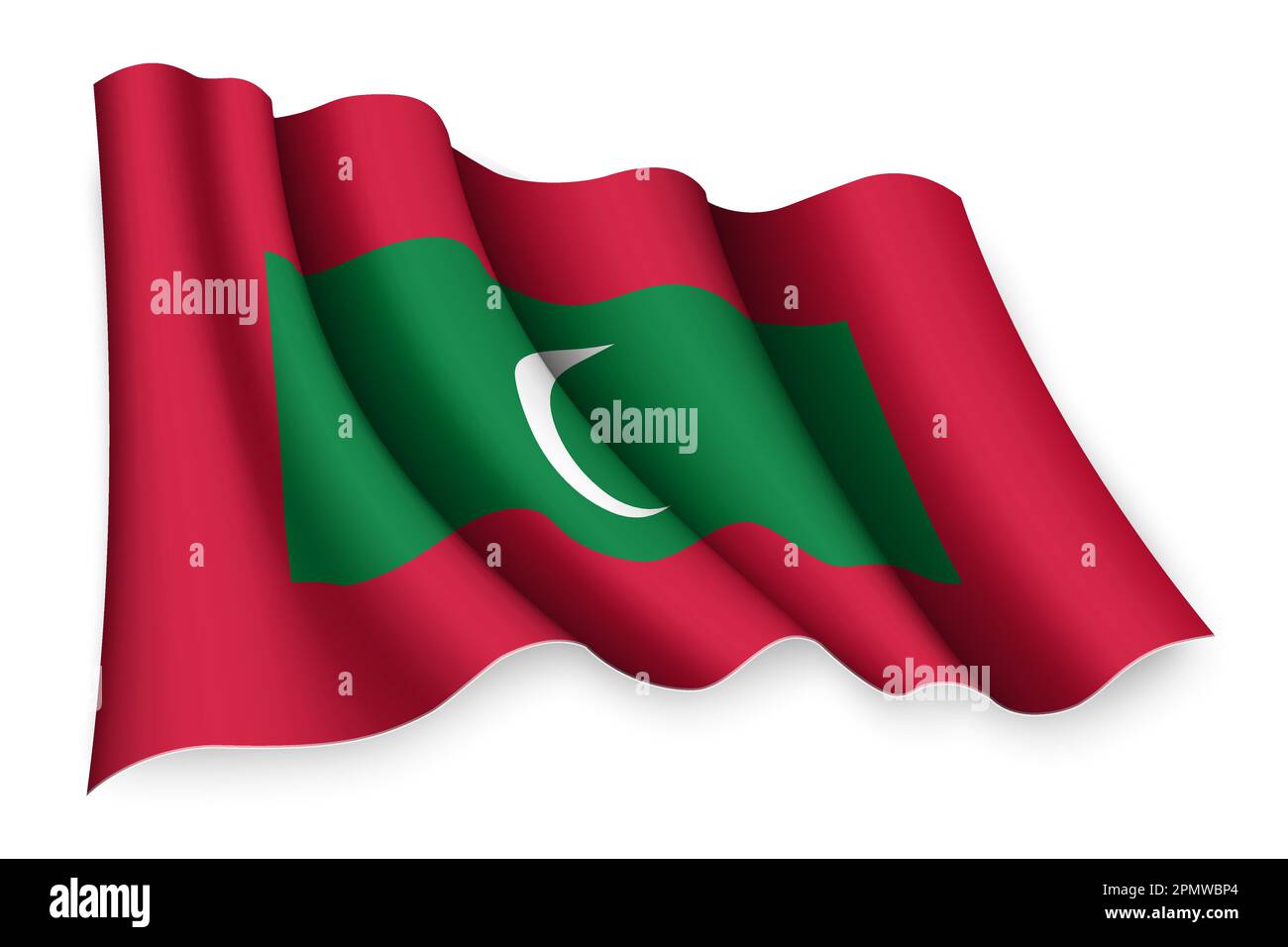 Realistic waving flag of Maldives Stock Vector Image & Art - Alamy