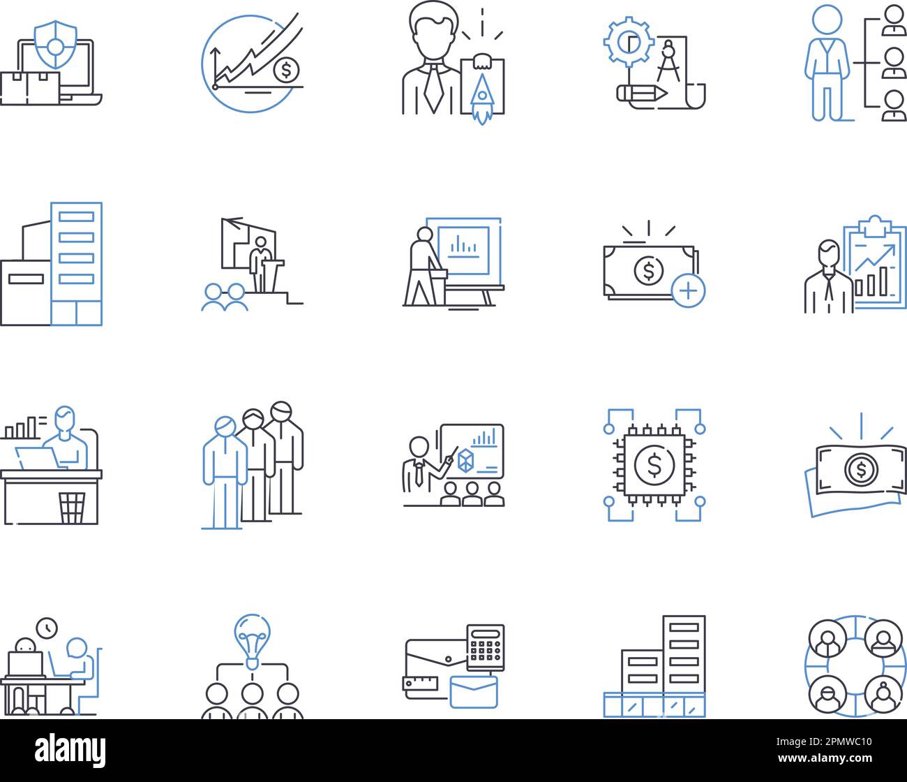 Distribution and warehousing outline icons collection. Distribution ...