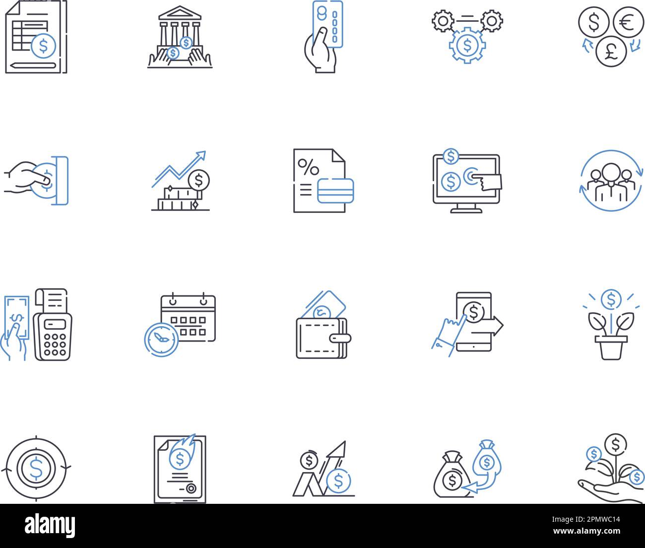 Credit card outline icons collection. Card, Credit, Debit, Bank, VISA ...