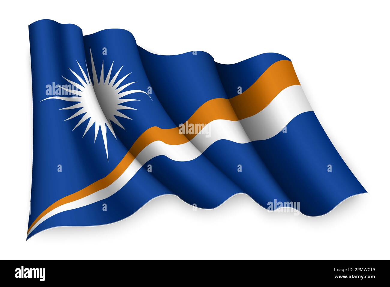 Realistic waving flag of Marshall islands Stock Vector Image & Art - Alamy