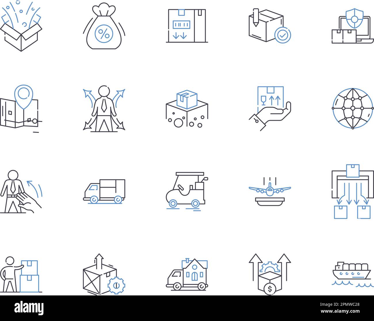 Logistic business outline icons collection. Logistics, Business, Shipping, Delivery, Cargo ...