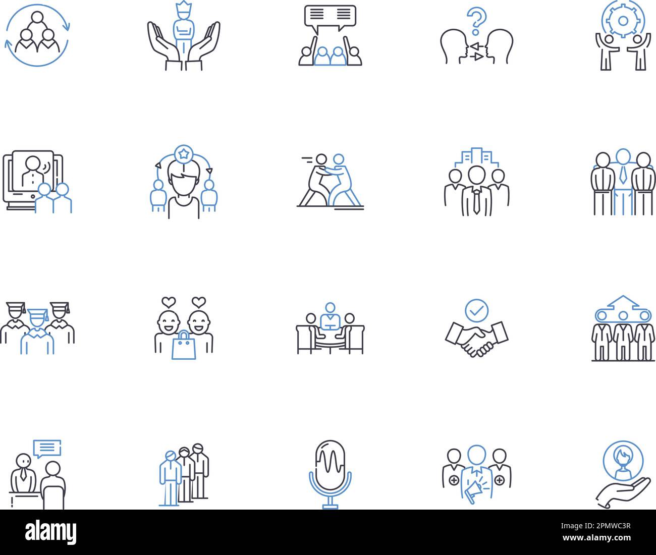 Coaching expert outline icons collection. seapratedCoach, Expert, Training, Mentor, Advisor ...