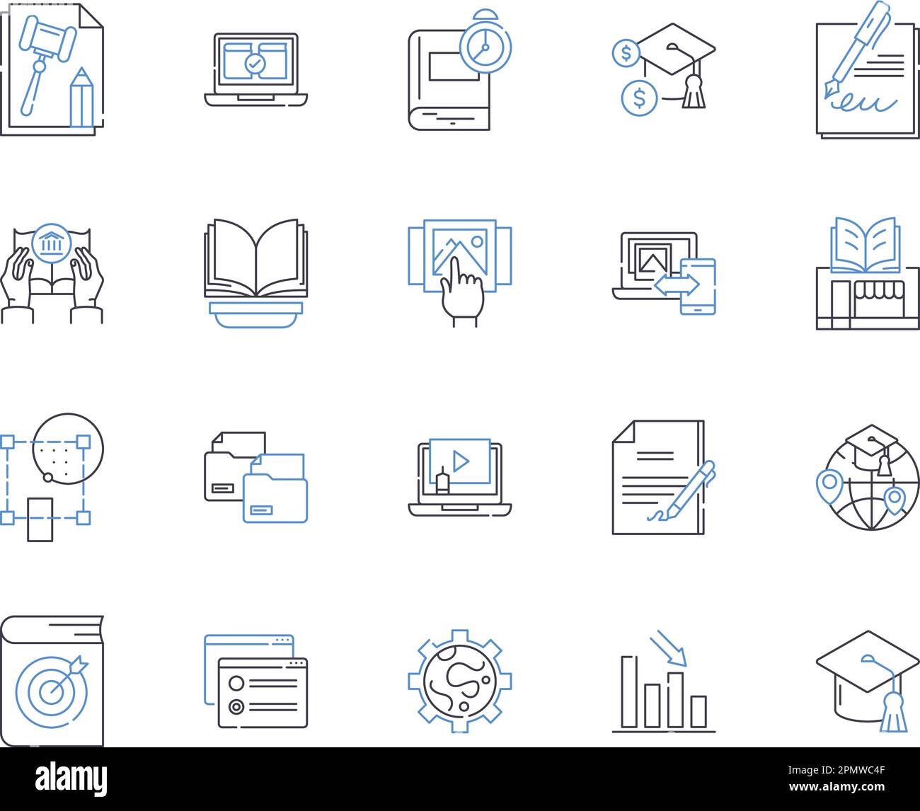 Science and education outline icons collection. Science, education ...