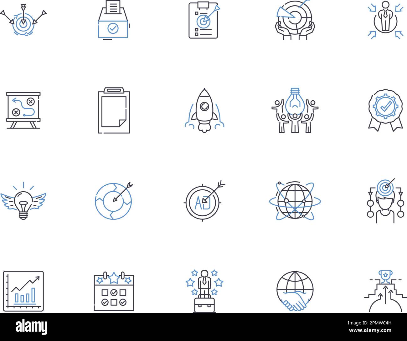 Goals outline icons collection. Aims, Objectives, Targets, Ambitions ...