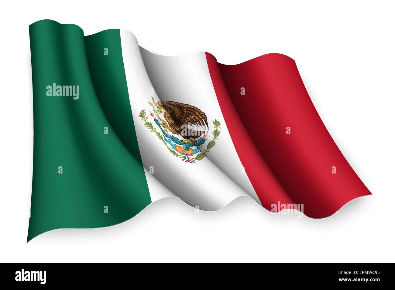 Realistic waving flag of Mexico Stock Vector Image & Art - Alamy