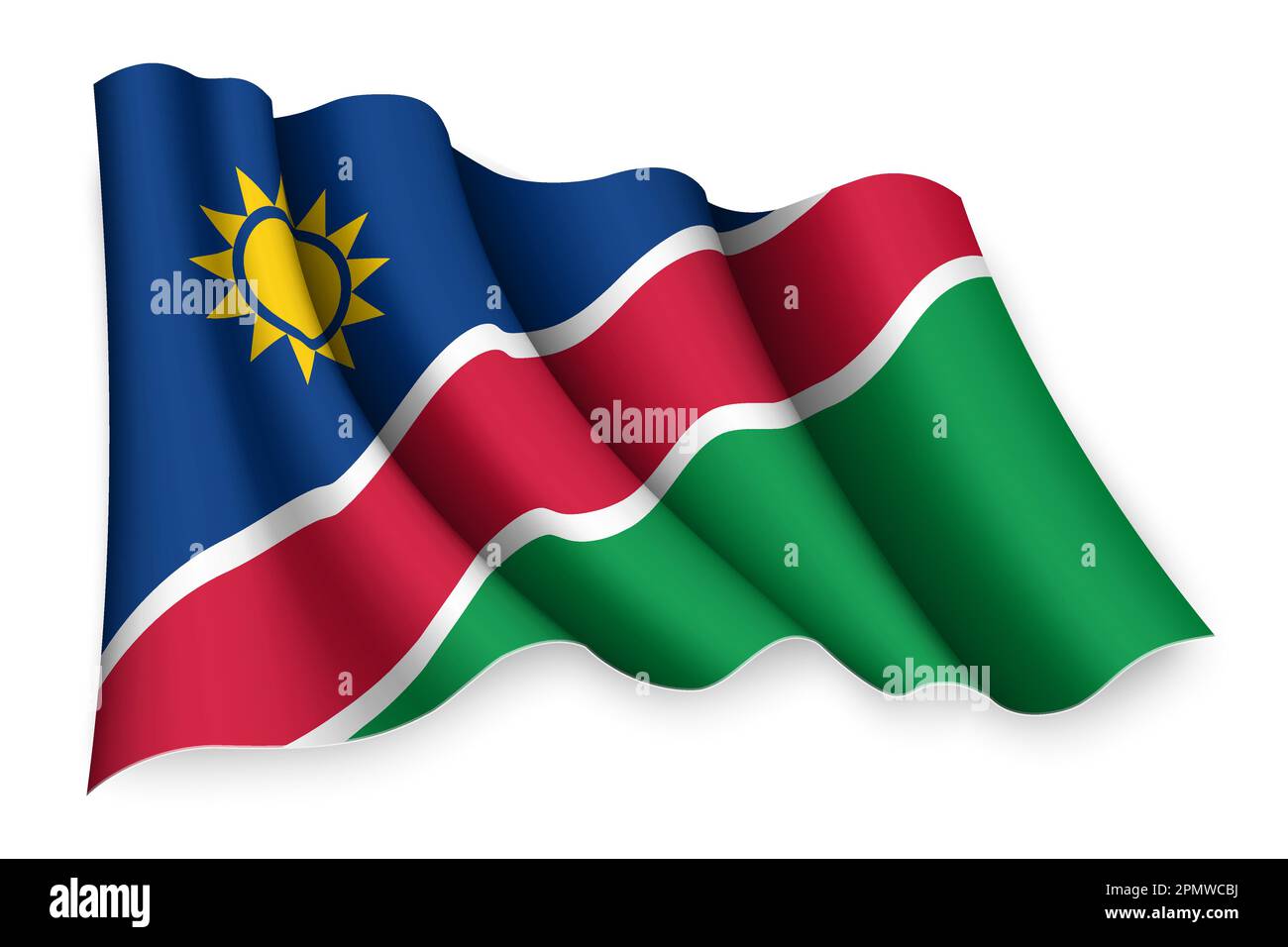 Waving flag namibia vector Cut Out Stock Images & Pictures - Alamy
