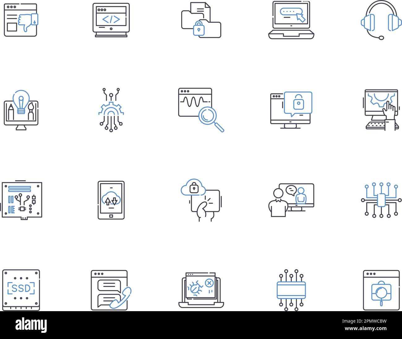 Software outline icons collection. Software, Program, Application ... Software outline icons collection. Software, Program, Application ...