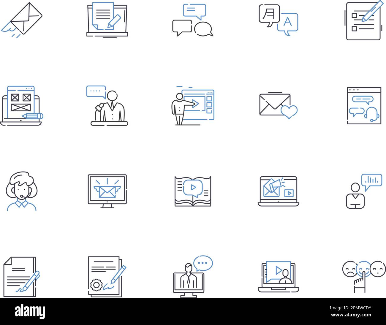 Messaging Outline Icons Collection Texting Chatting Messaging Instant Emailing