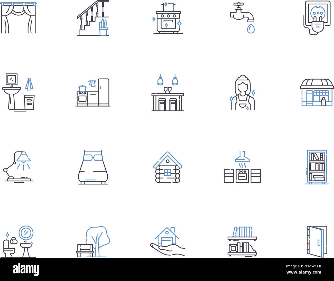 Home outline icons collection. House, Abode, Dwelling, Residence ...