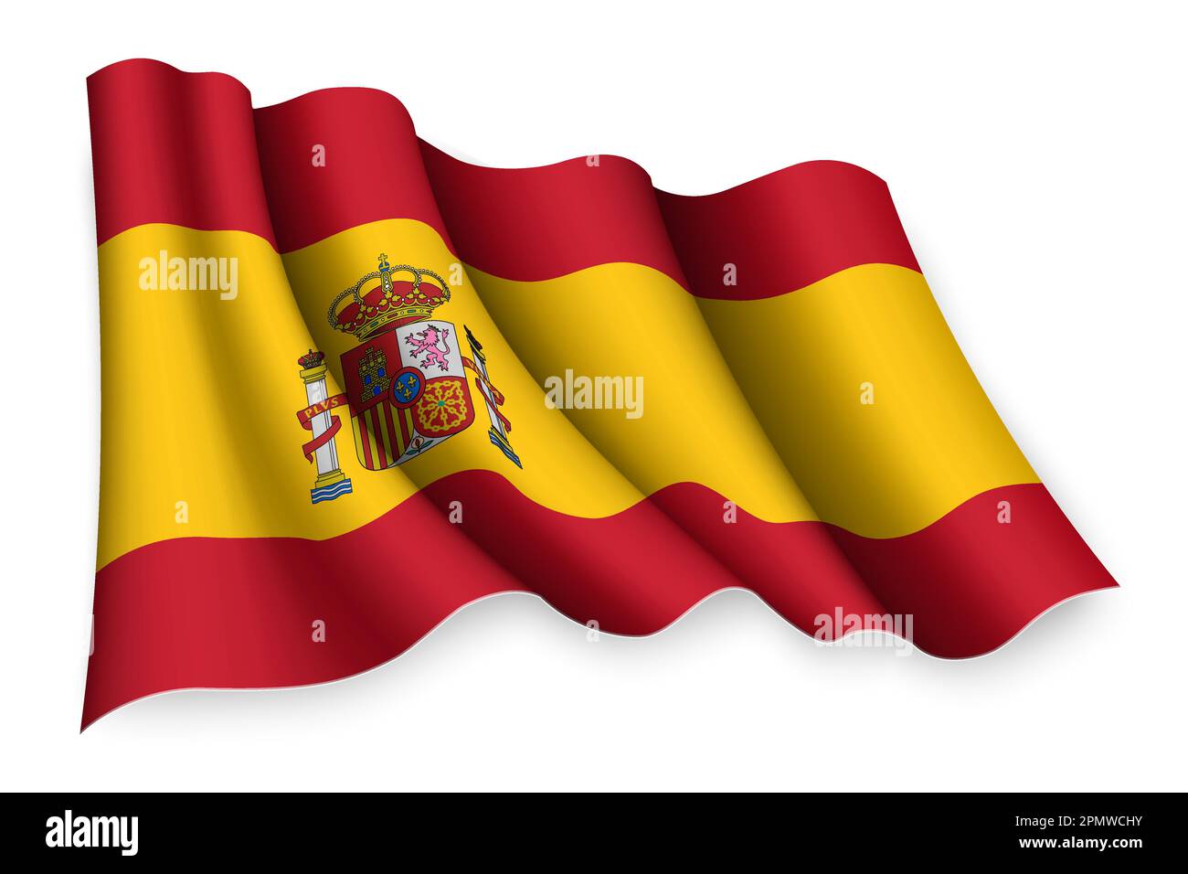 Realistic waving flag of Spain Stock Vector Image & Art - Alamy