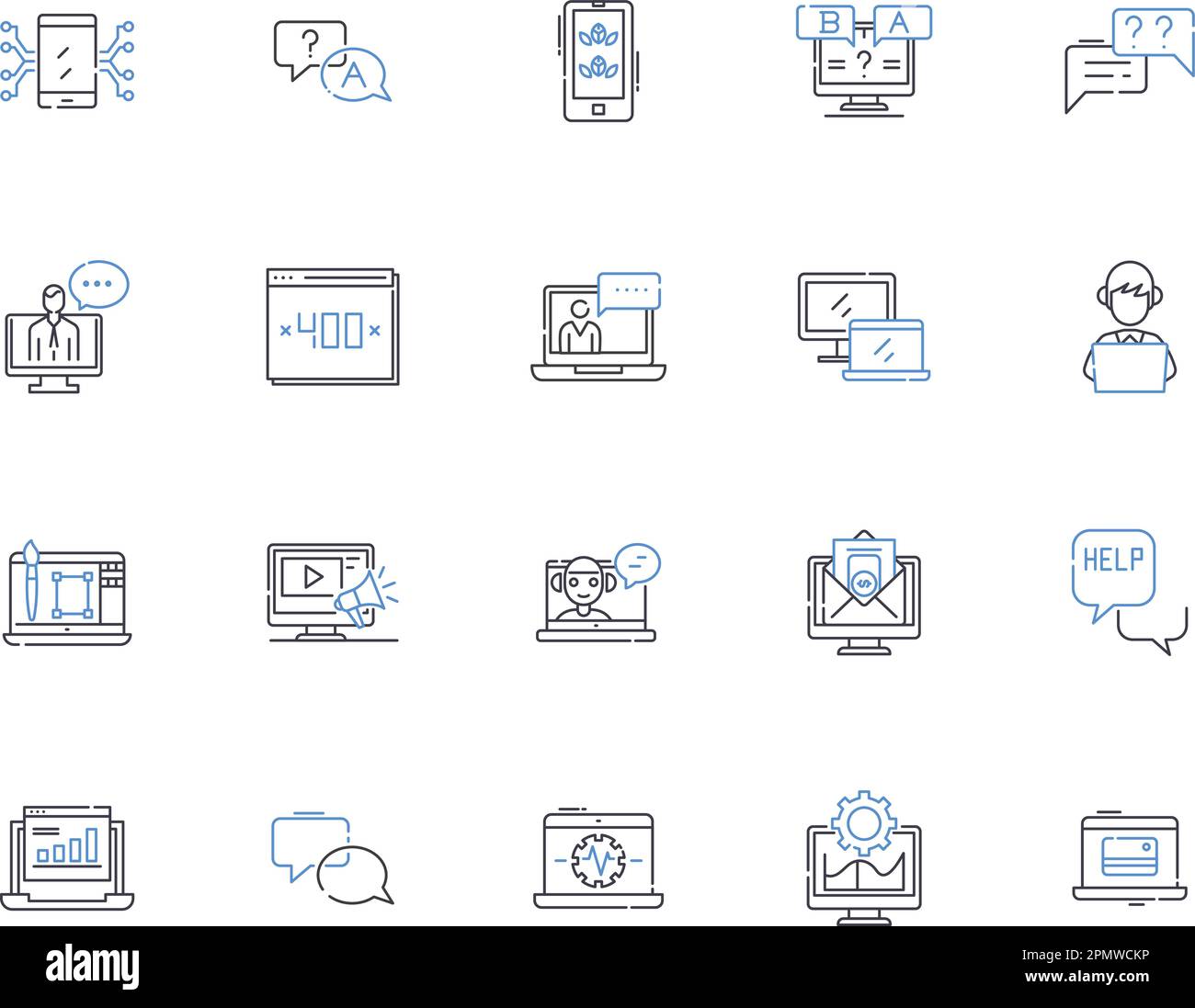 User outline icons collection. User, Profiles, Audience, Customers, Consumers, Visitors, Clients ...