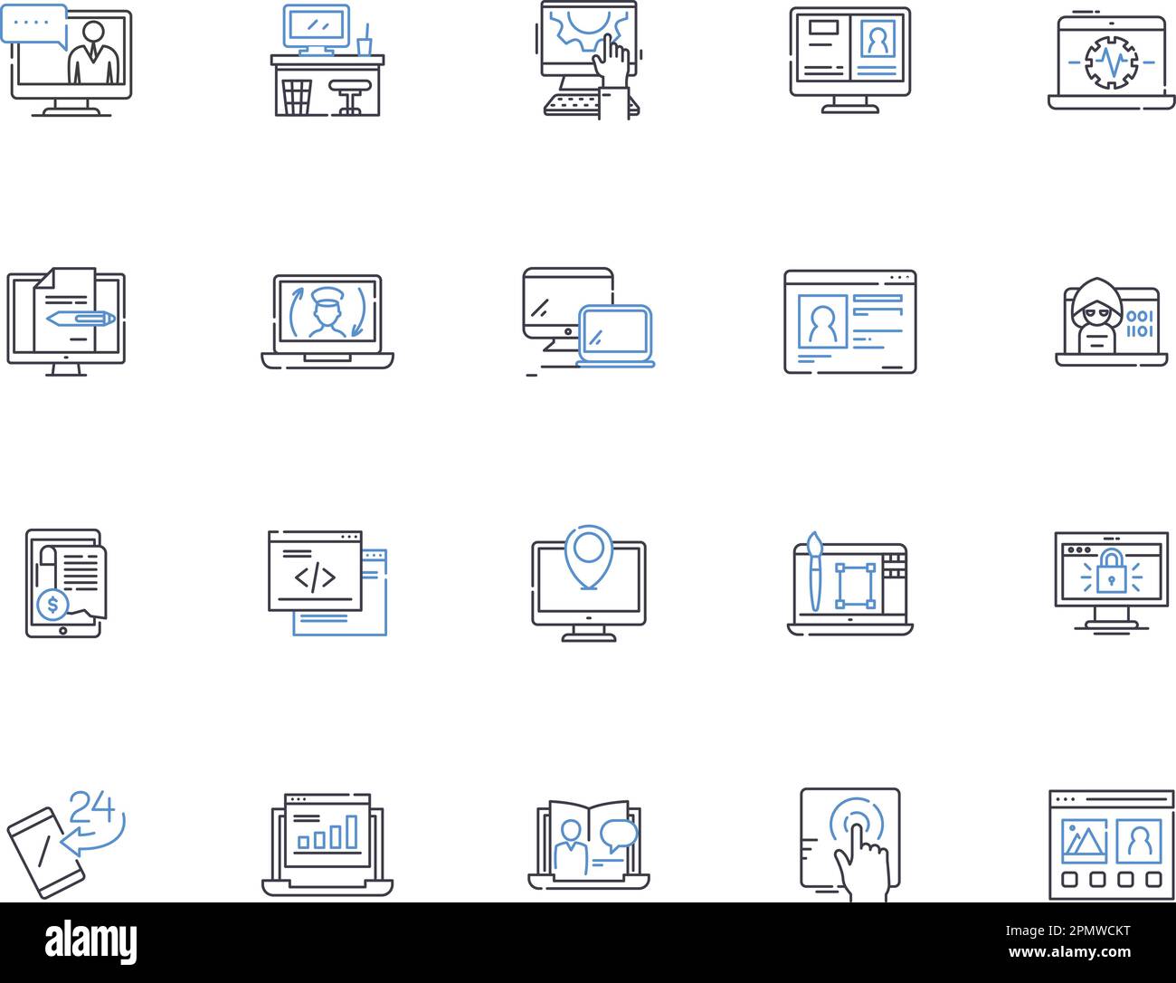 Internet Outline Icons Collection Net Web Online Wifi Webbing
