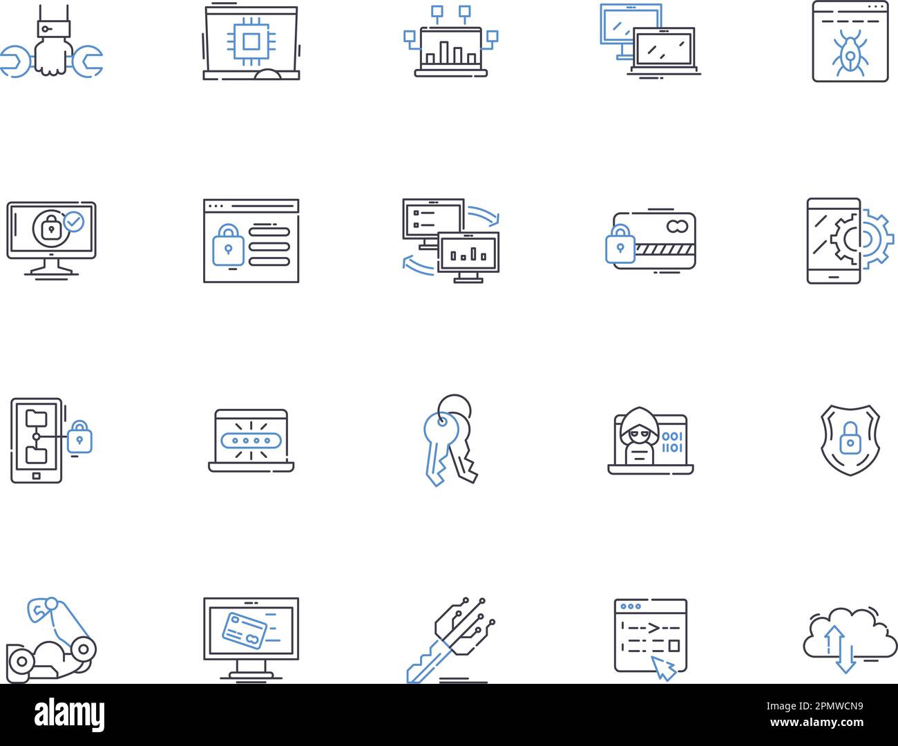 Security Outline Icons Collection Safety Protection Safeguard Safeguard Trustworthiness