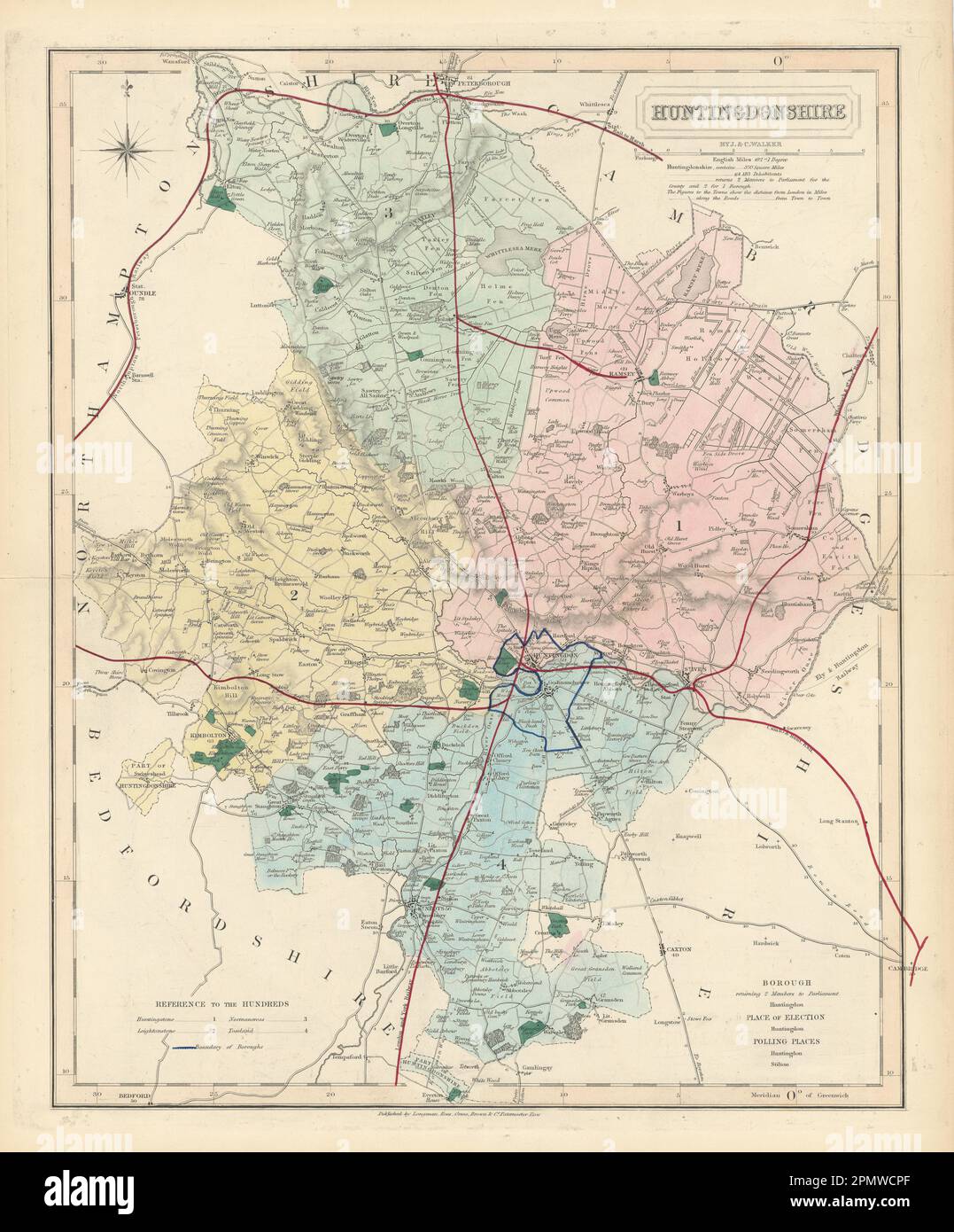 Huntingdonshire map hi-res stock photography and images - Alamy
