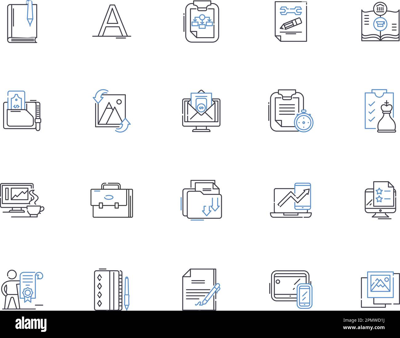 Portfolio outline icons collection. Portfolio, Investments, Assets ...