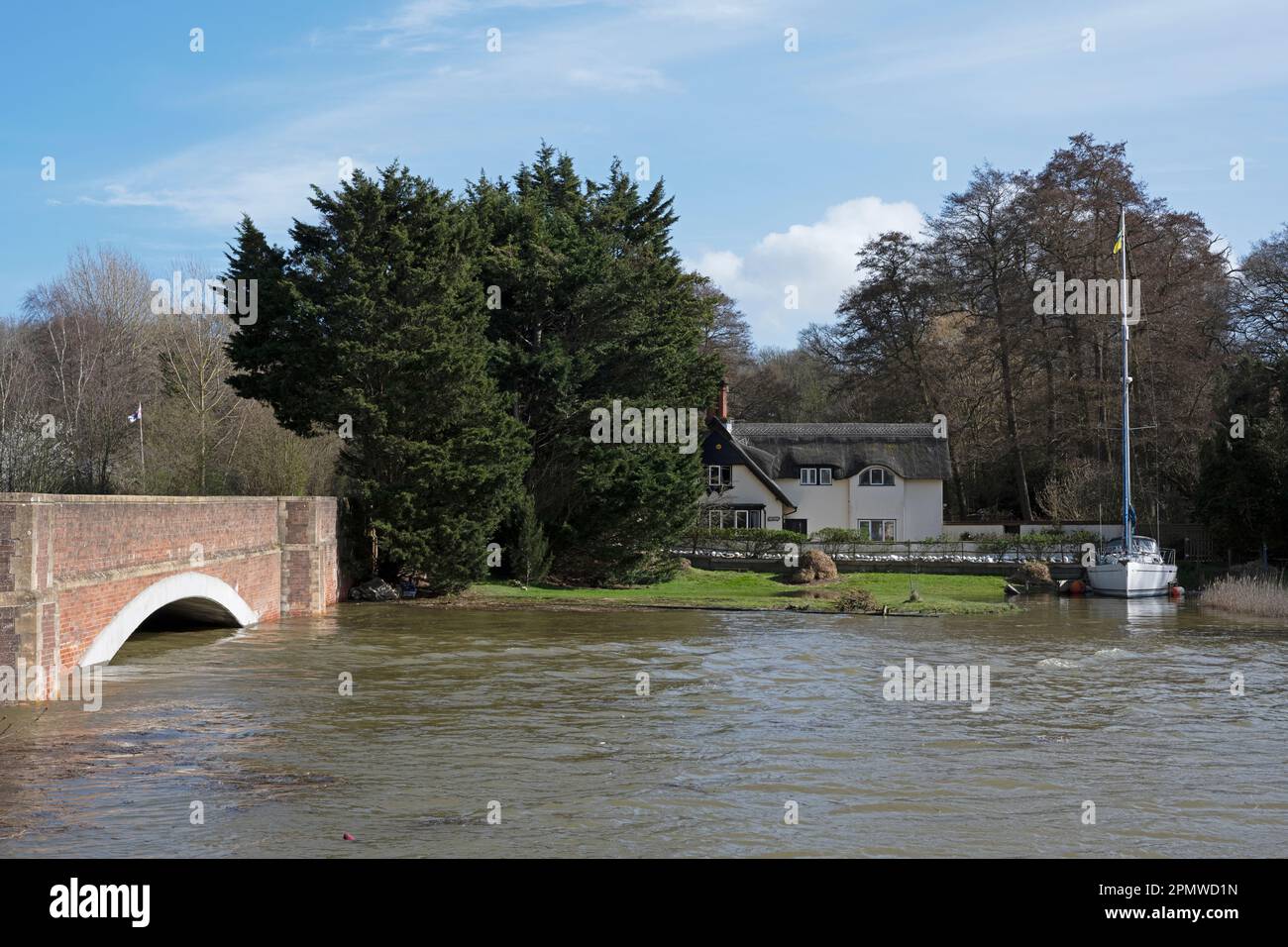 Spring high tide river Deben Melton Suffolk UK Stock Photo - Alamy