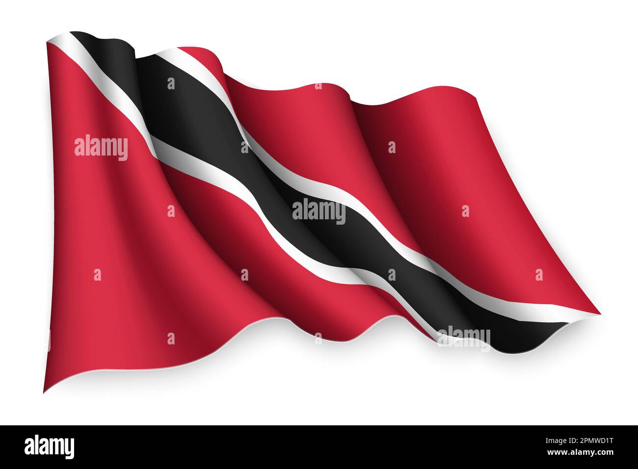 Realistic Waving Flag Of Trinidad And Tobago Stock Vector Image And Art