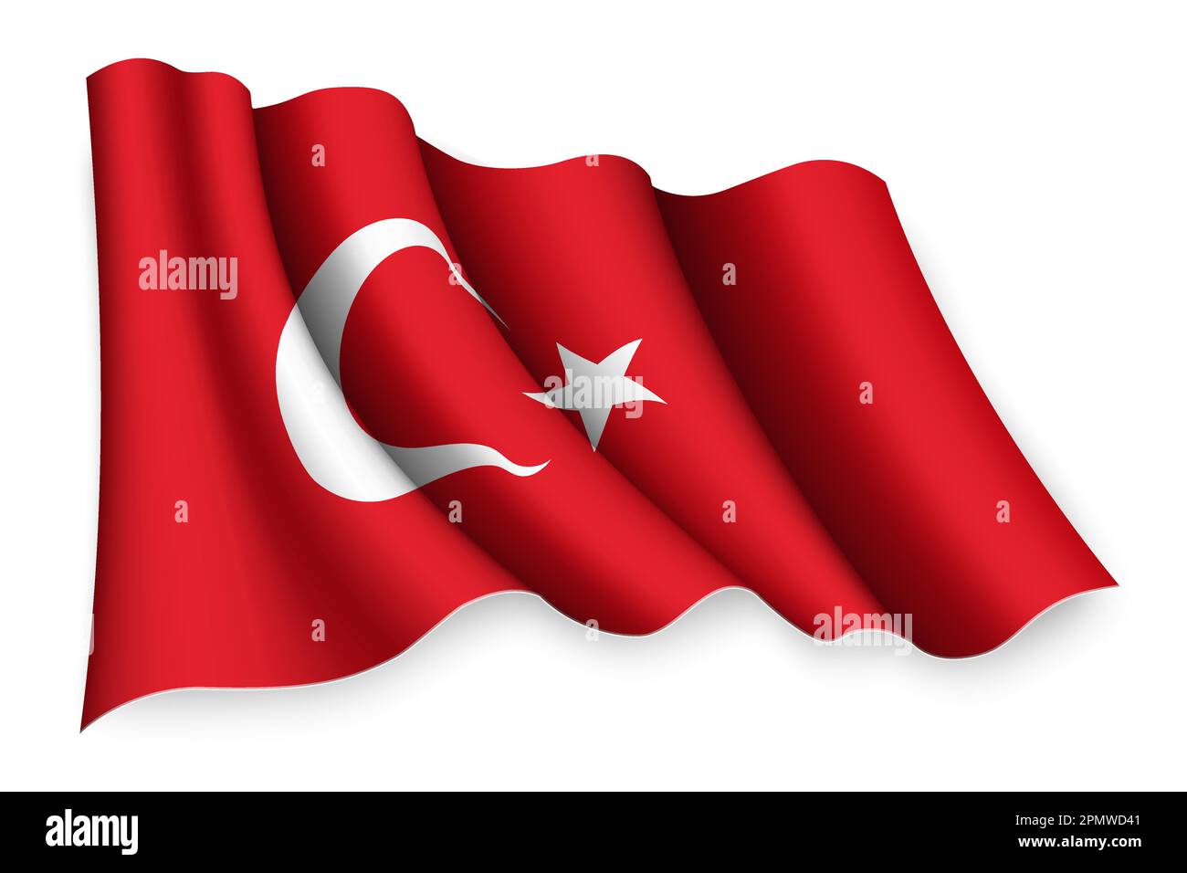 Realistic waving flag of Turkey Stock Vector Image & Art - Alamy