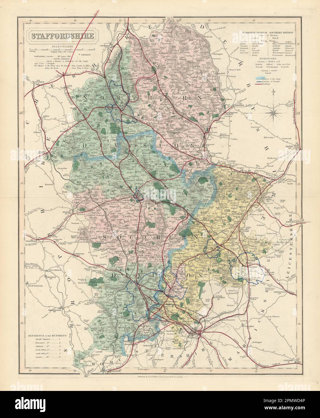 Staffordshire map 19th century hi-res stock photography and images - Alamy
