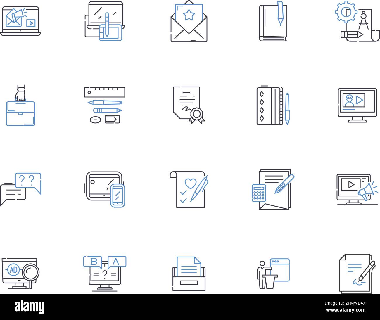 Copywriting outline icons collection. Copywriting, Content, Writing ...