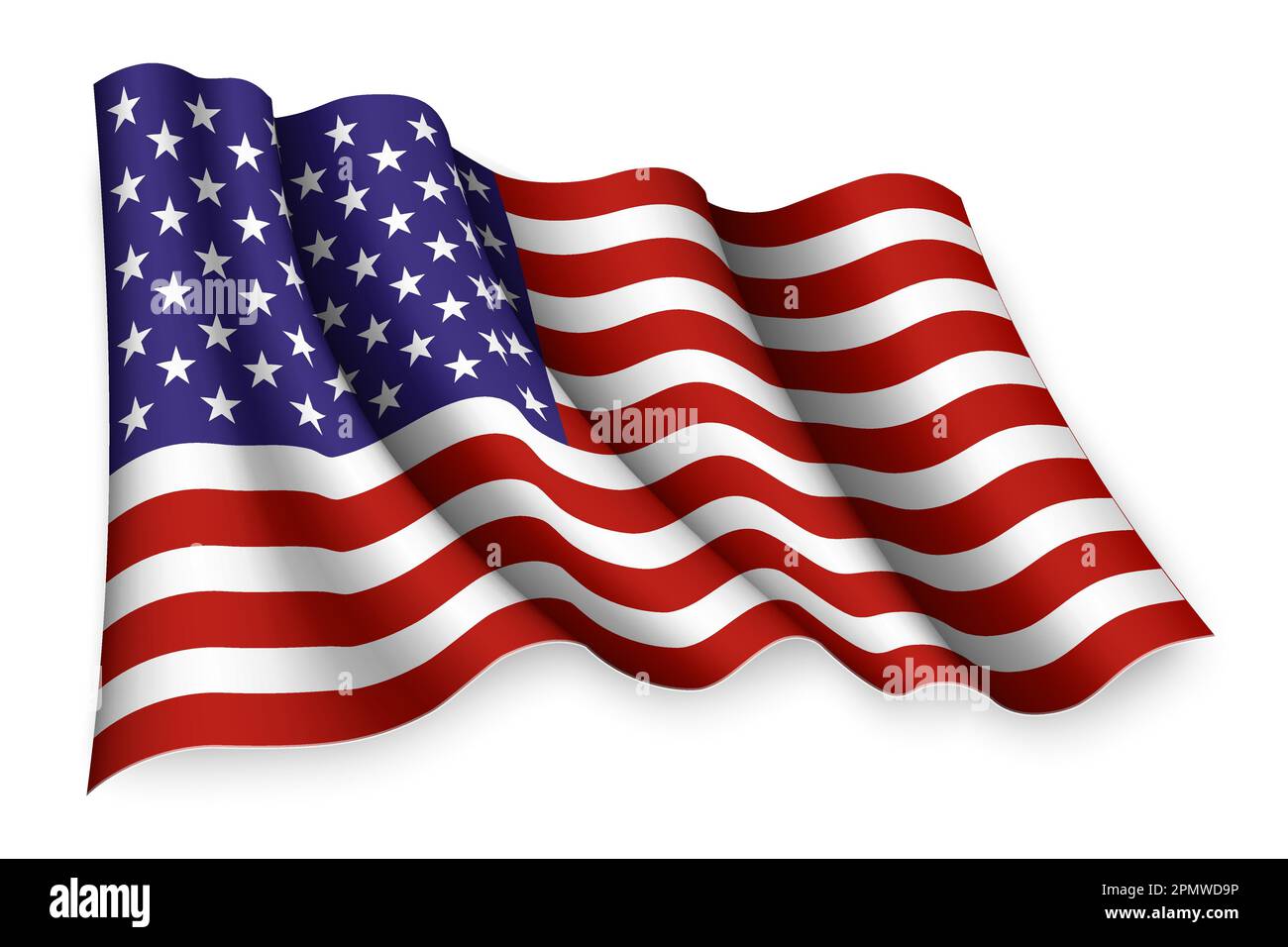 Realistic waving flag of USA Stock Vector Image & Art - Alamy