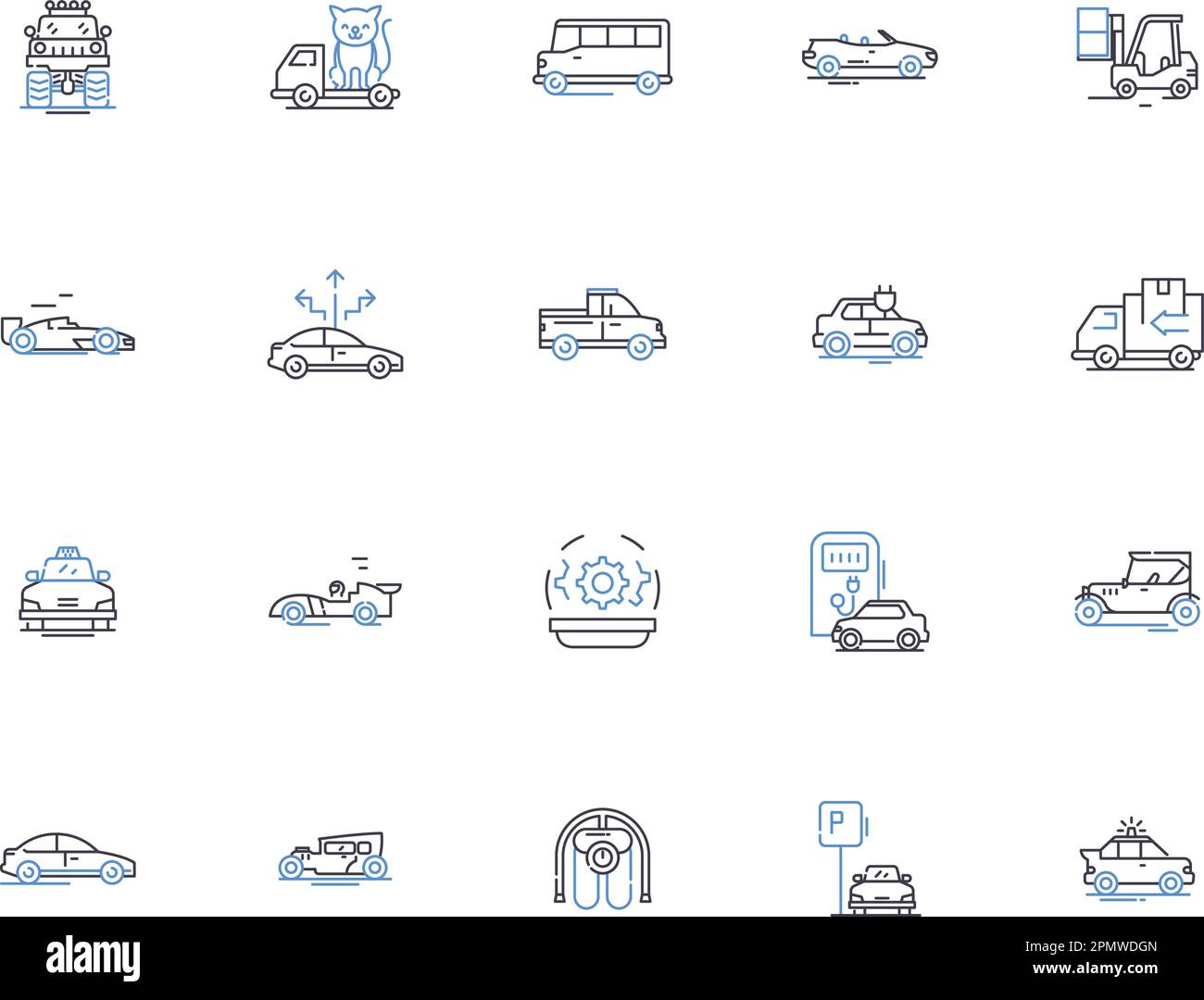 Cars outline icons collection. Vehicle, Automobile, Motor, Auto, Sedan ...