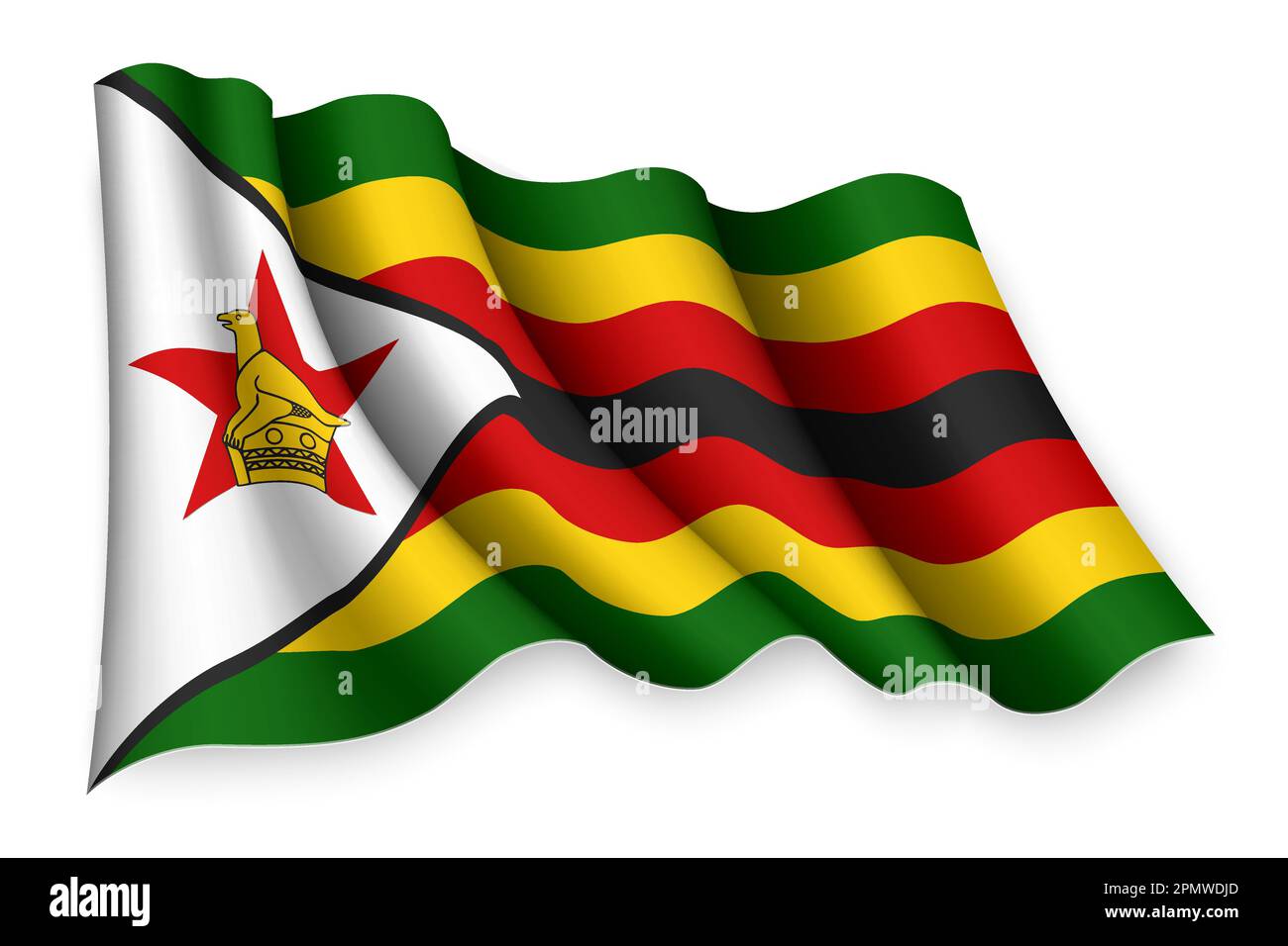 Realistic flag zimbabwe on hi-res stock photography and images - Alamy