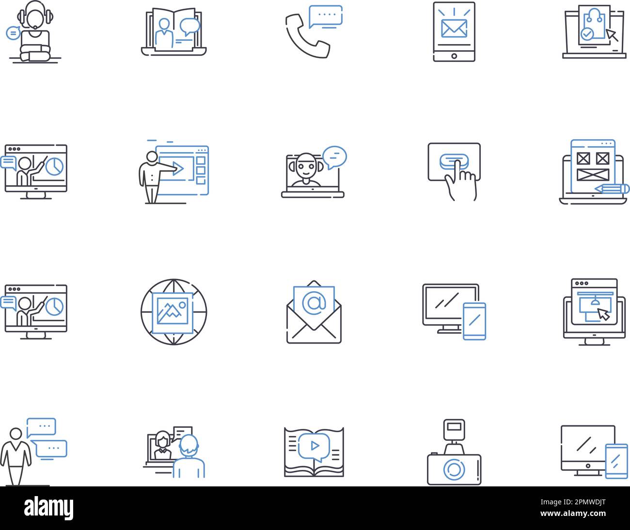 Mass media outline icons collection. Media, Mass, Journalism, Broadcast ...